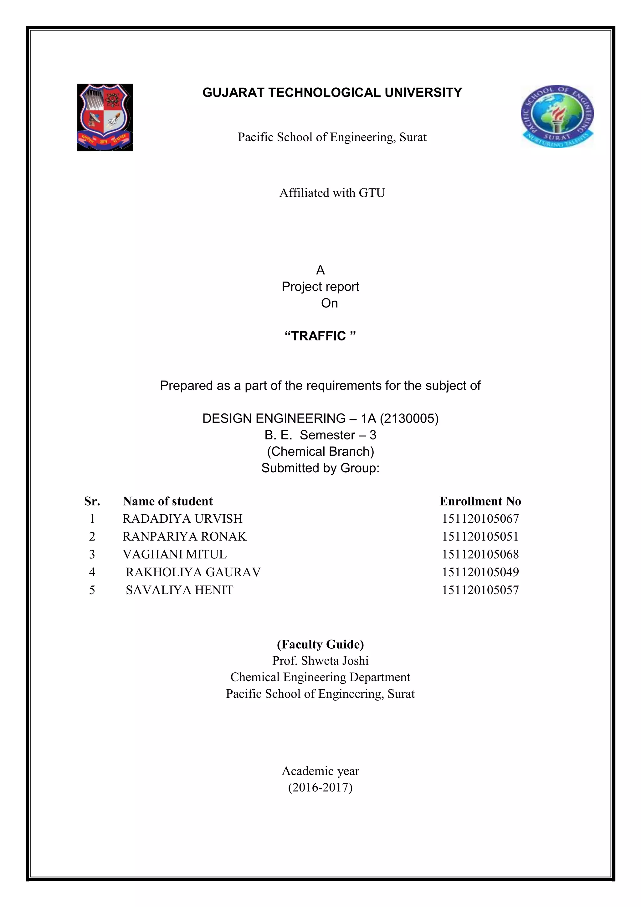 Traffic Project Report | PDF