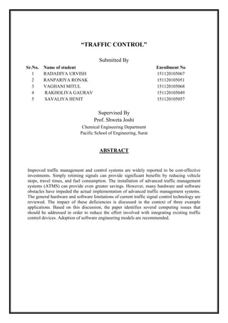 Traffic Project Report | PDF