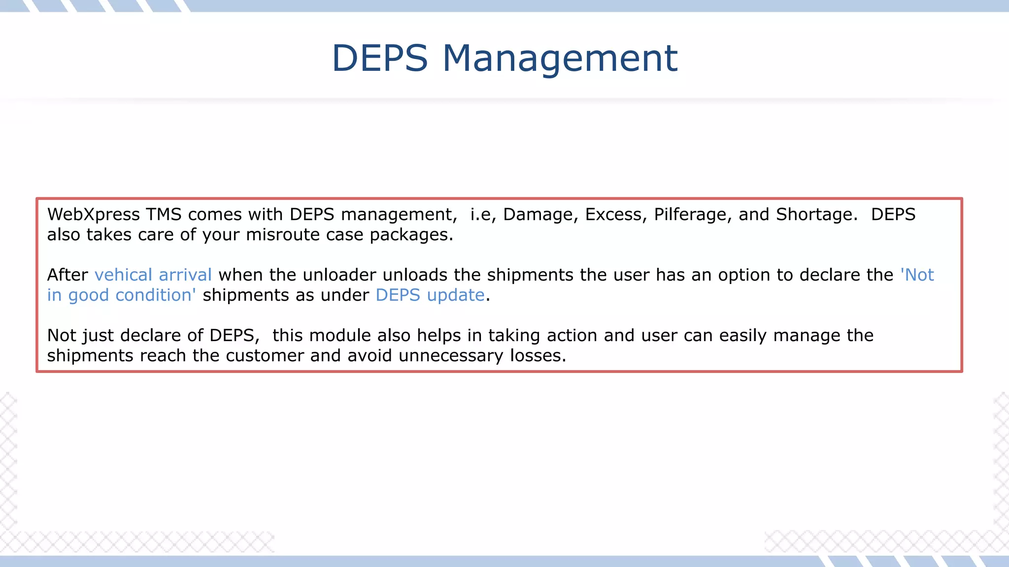 DEPS Management with WebXpress | PPTX