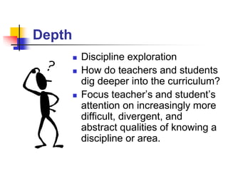 Depth and complexity (handout) | PPTX