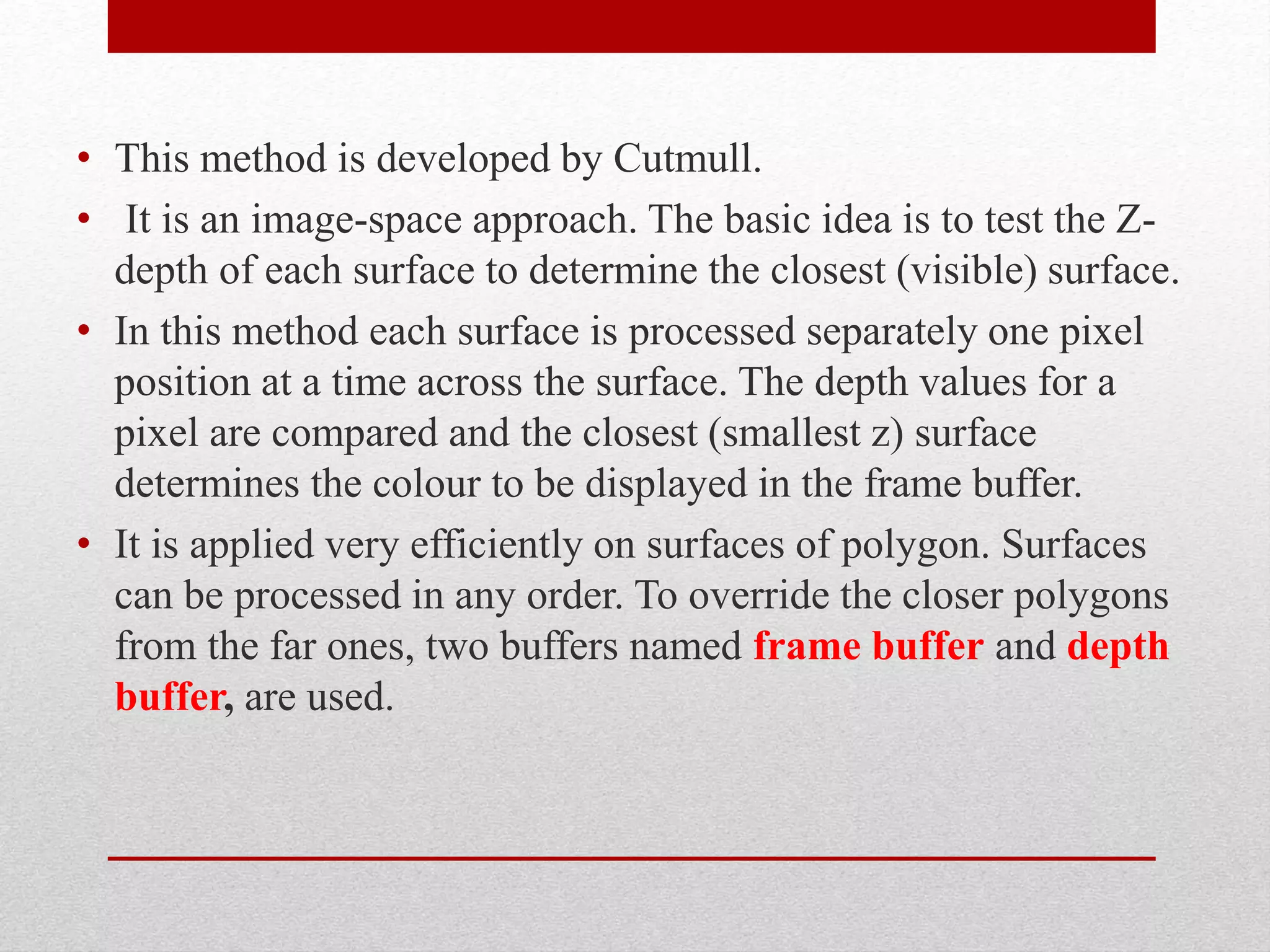 Depth Buffer Method Pptx