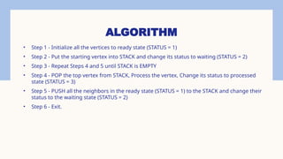 Depth first search ( dfs ) in graph.pptx