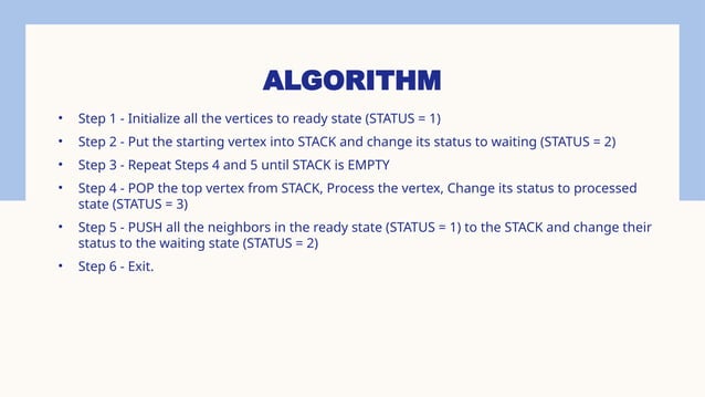Depth first search ( dfs ) in graph.pptx
