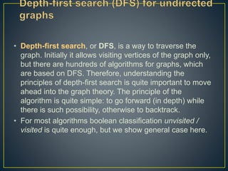 Depth first traversal(data structure algorithms) | PPTX