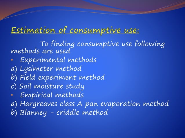 Depth&frequency of irrigation,consumptive use(irrigation management) | PPTX