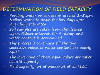 Depth&frequency of irrigation,consumptive use(irrigation management) | PPTX