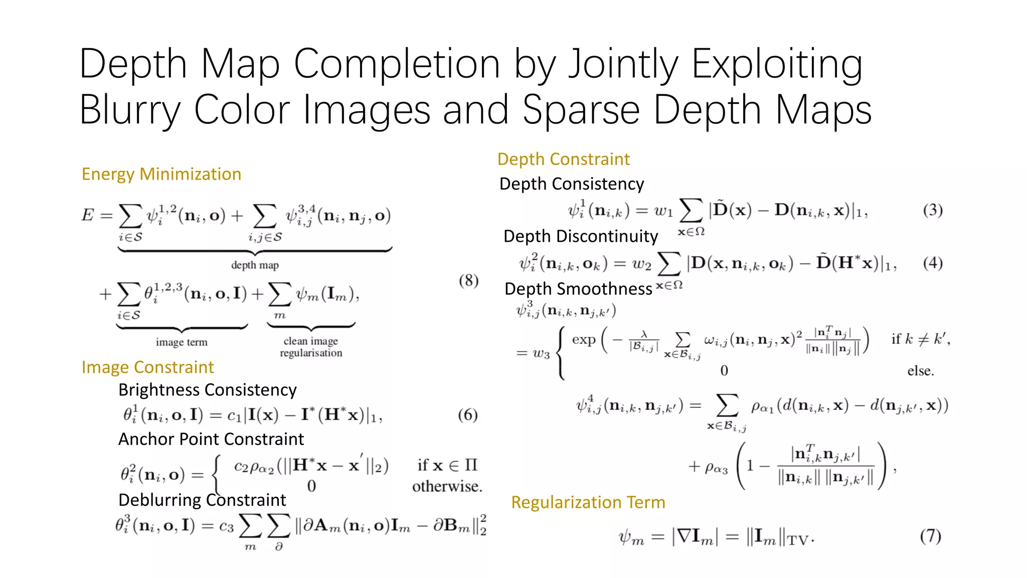 Depth Fusion from RGB and Depth Sensors II | PPT