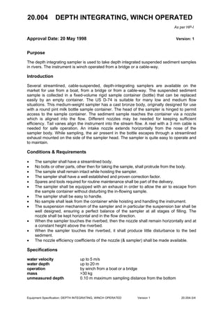 Depth integrating winch operated | PDF