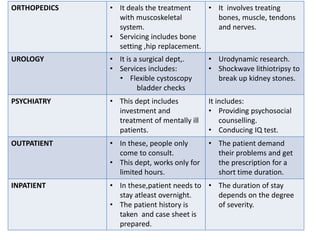 dept in hospital and its detailed explanation | PPTX