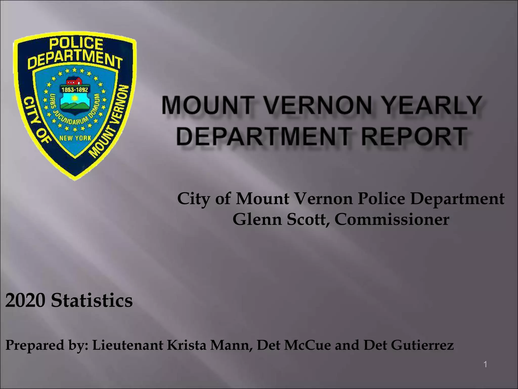 MVPD Yearly Department Report 2020 | PPT