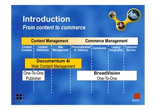 DEPUG 2001 Presentation : Documentum and BroadVision integration | PPT