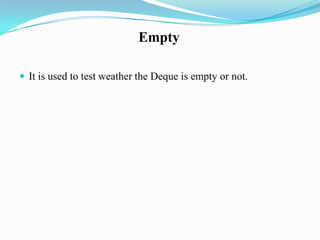 Deque and its applications | PPTX