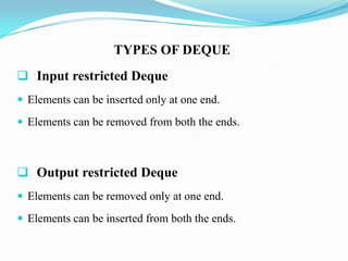 Deque and its applications | PPTX