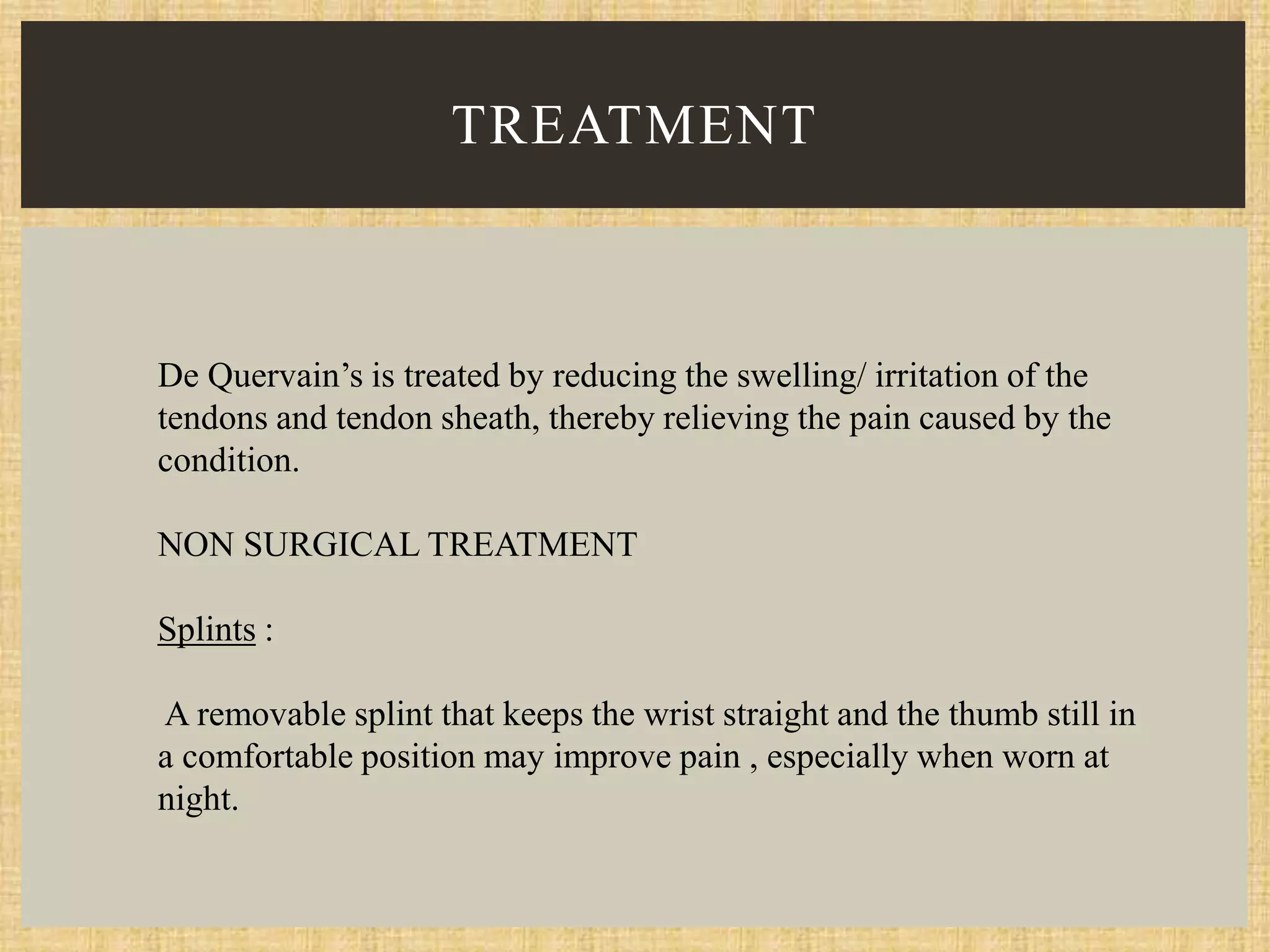 DE QUERVAIN’S TENOSYNOVITIS.pptx by Alnon LJ PHARM D INTERN | PPTX