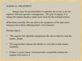 DE QUERVAIN’S TENOSYNOVITIS.pptx by Alnon LJ PHARM D INTERN | PPTX