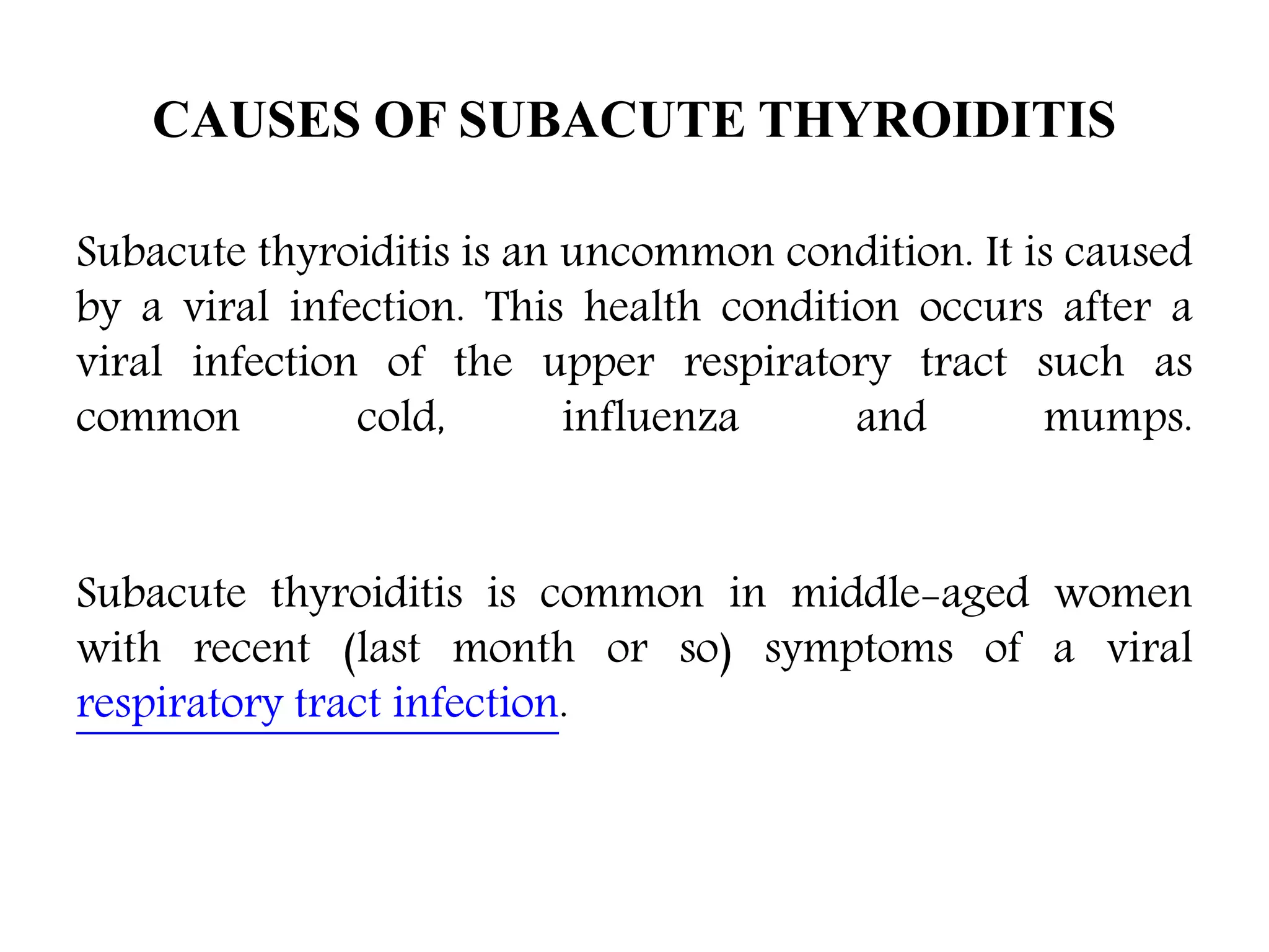 De Quervain's (subacute) thyroiditis: Symptoms, causes, diagnosis and ...