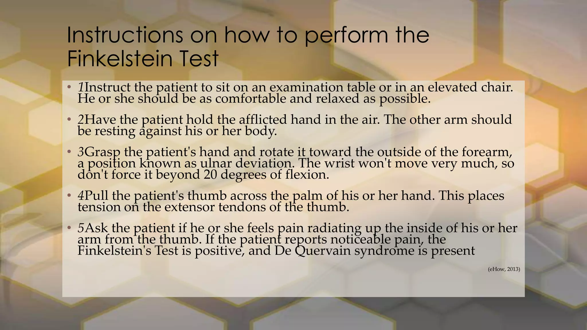 De quervains tenosynovitis | PPTX