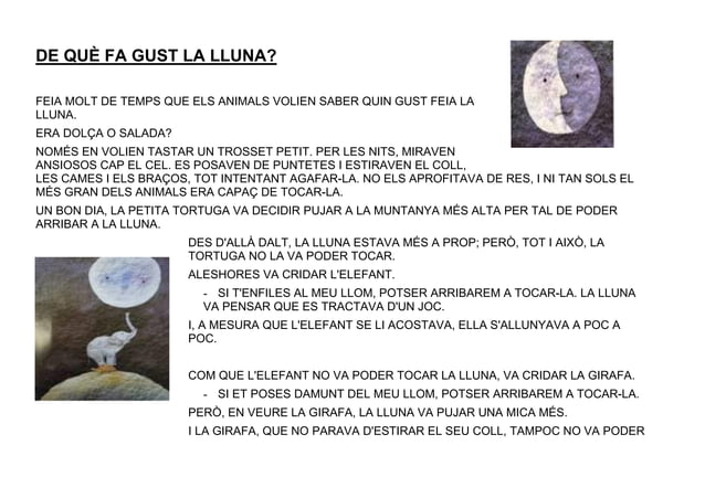 De què fa gust la lluna | PPT