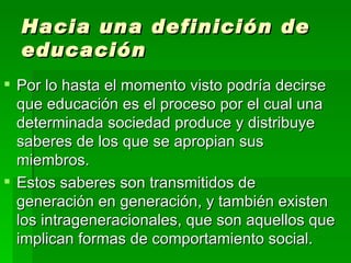De qué hablamos cuando hablamos de educación | PPT