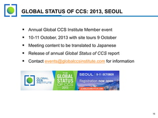 Advanced Fossil Energy Technologies: Presentation by Global CCS ...