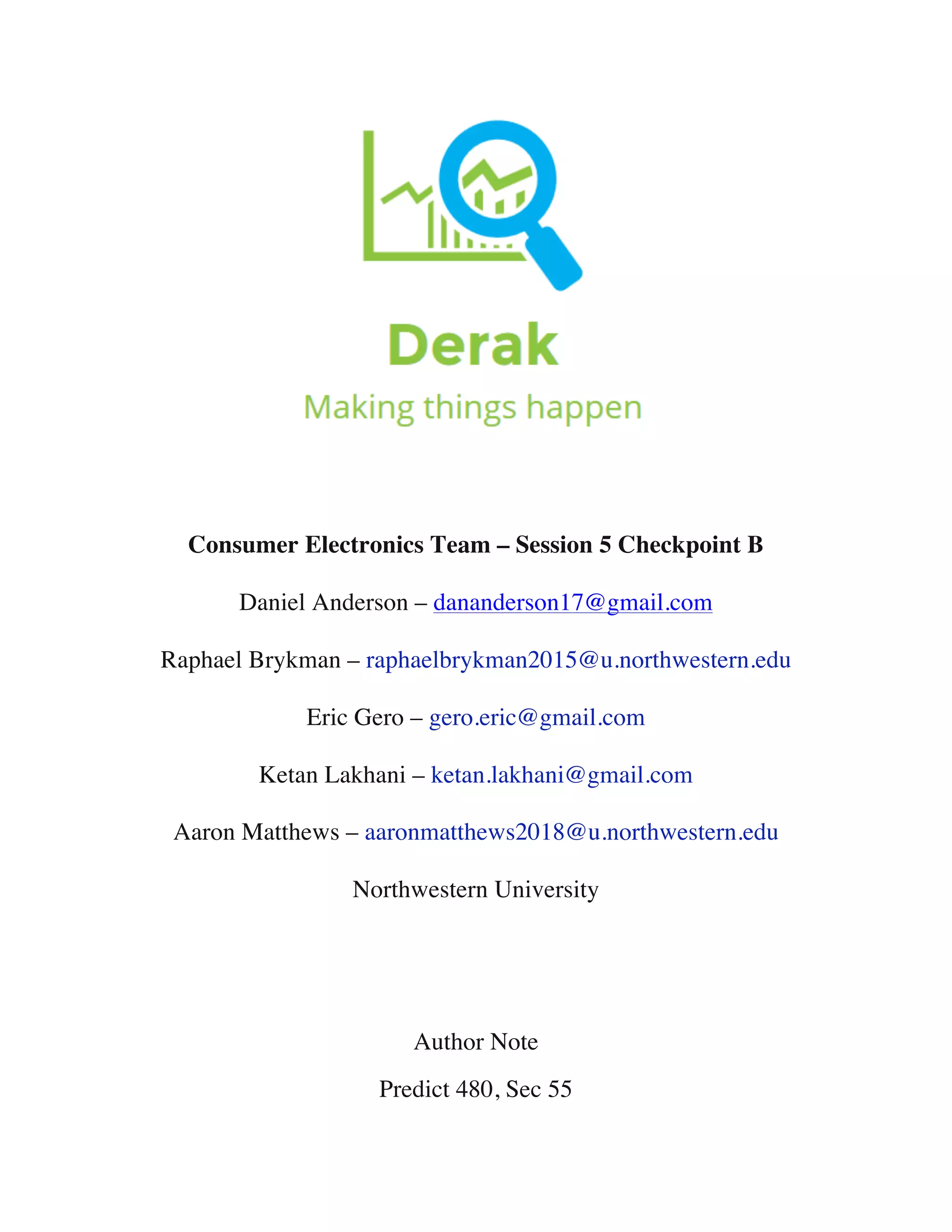 Derak project plan overview | PDF