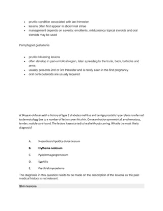 Deramatology MRCGP Qs | DOCX