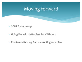 SGRT; Going live with tattoo and mark free treatments | PDF