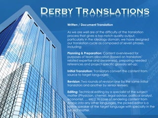 Derby translation profile | PPT