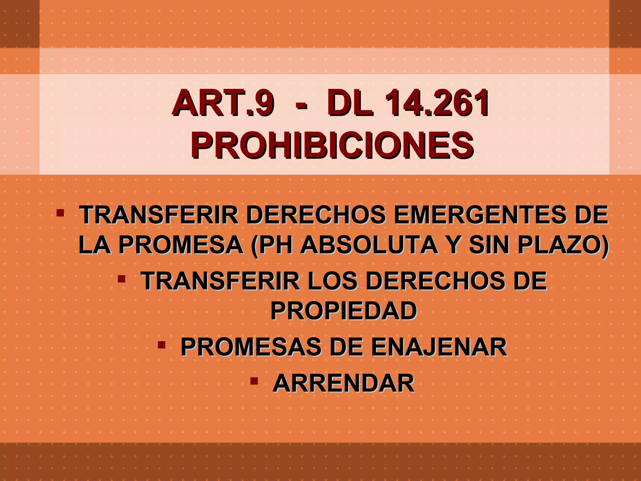 Derecho de preferencia e inalienabilidad relativa | PPT