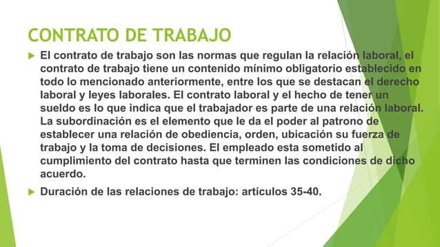 Derecho Individual Del Trabajo La Relacion Y El Contrato De Trabajo