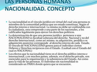 La Nacionalidad para el Derecho Internacional Público | PPTX