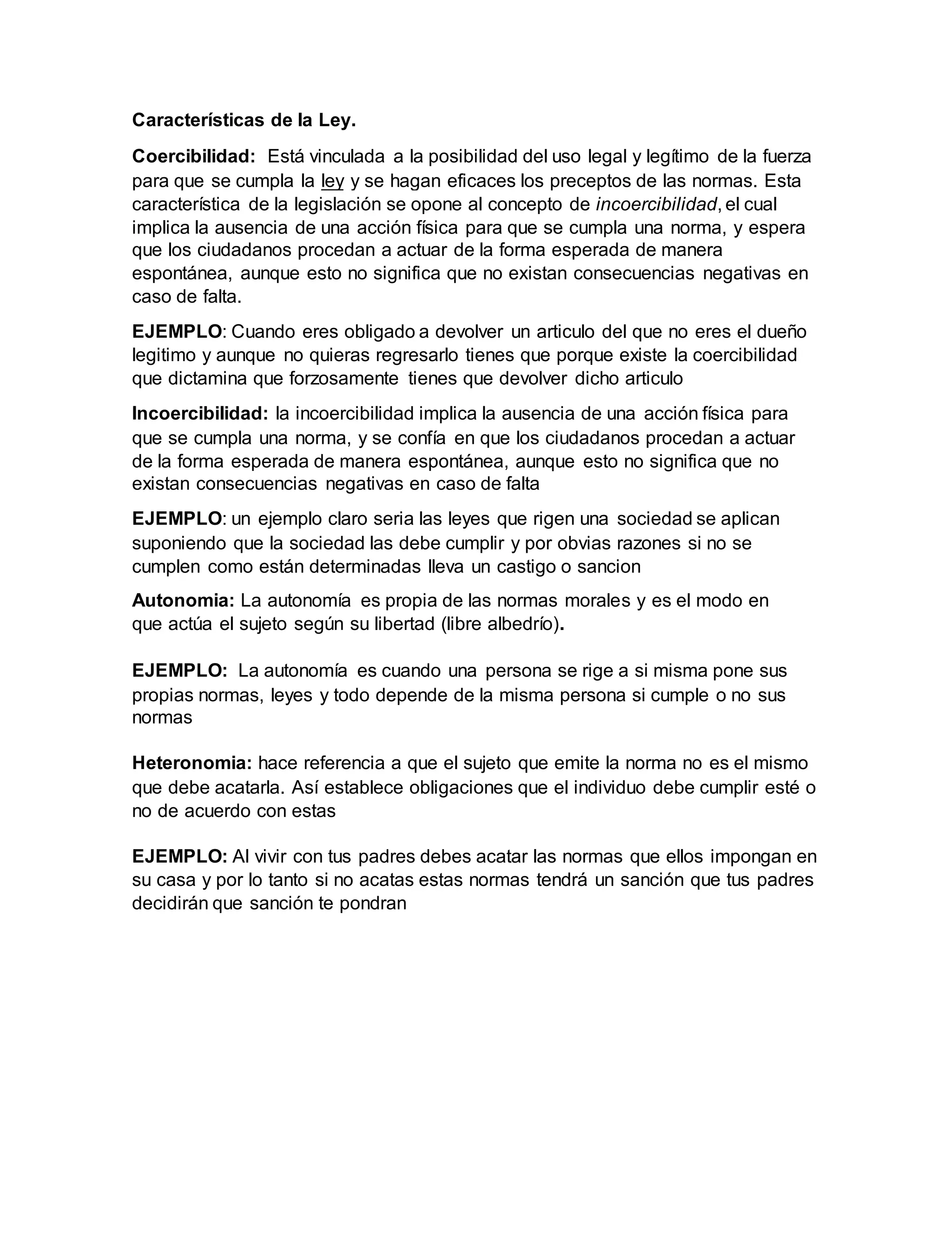Características de la ley | DOCX | Law