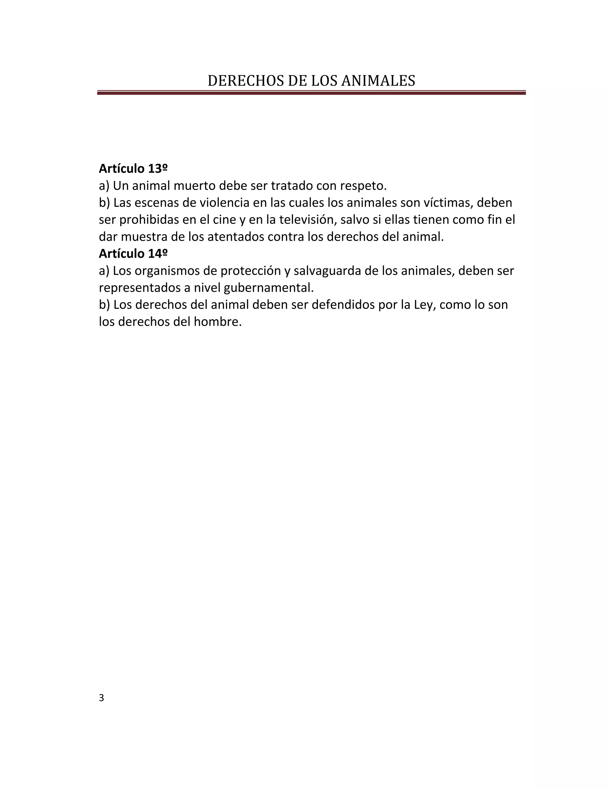 DERECHOS DE LOS ANIMALES | PDF
