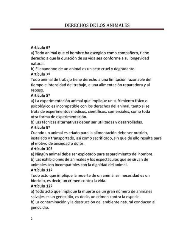 DERECHOS DE LOS ANIMALES | PDF