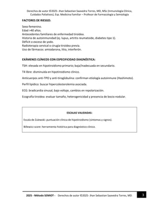 Método SEMIOT HIPOTIROIDISMO CLÍNICO-2025 | PDF