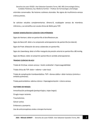 MÉTODO SEMIOT – CASO TROMBOSIS VENOSA PROFUNDA (TVP) | PDF