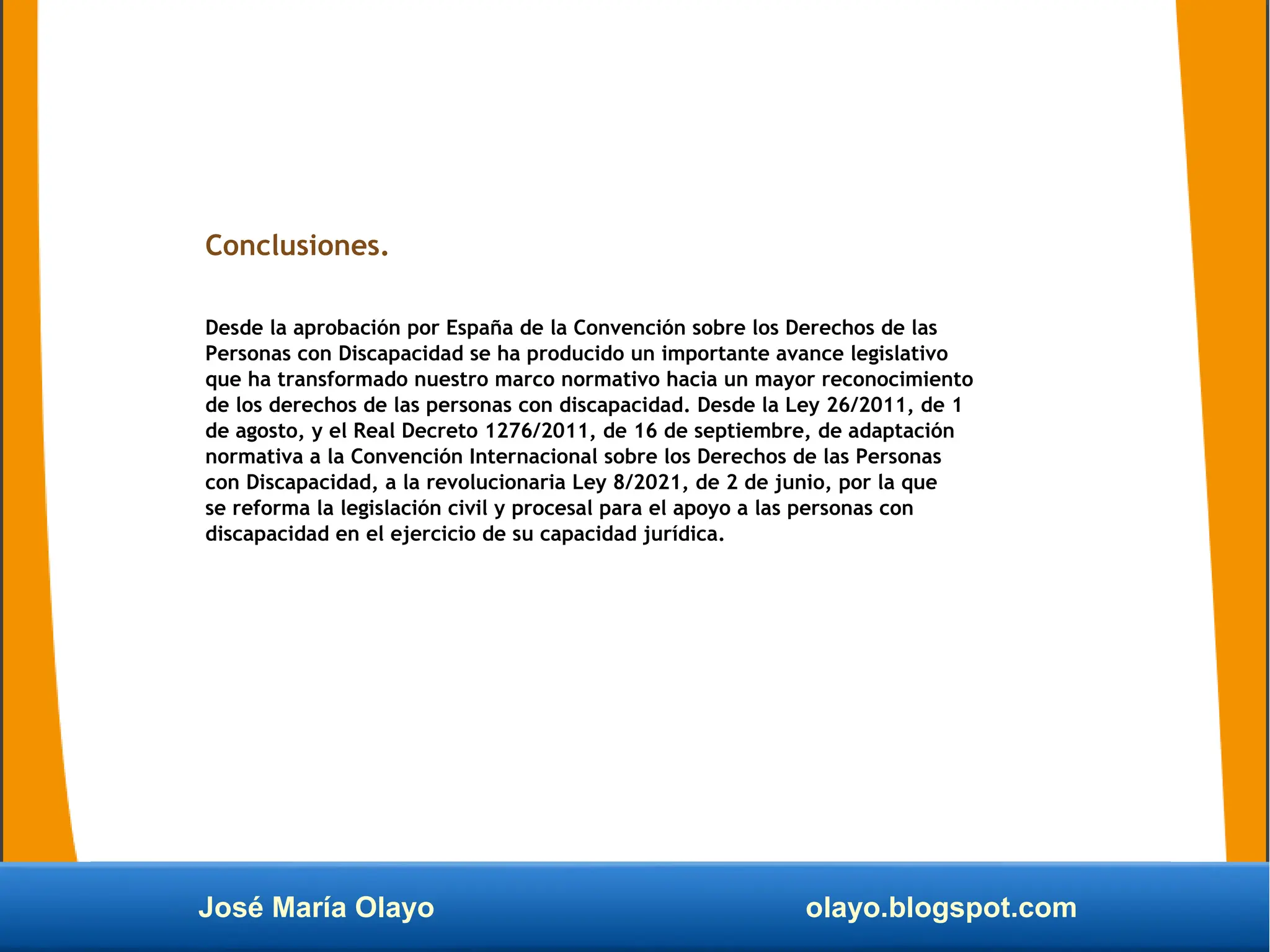 Derechos de las personas con discapacidad. Conclusiones y ...