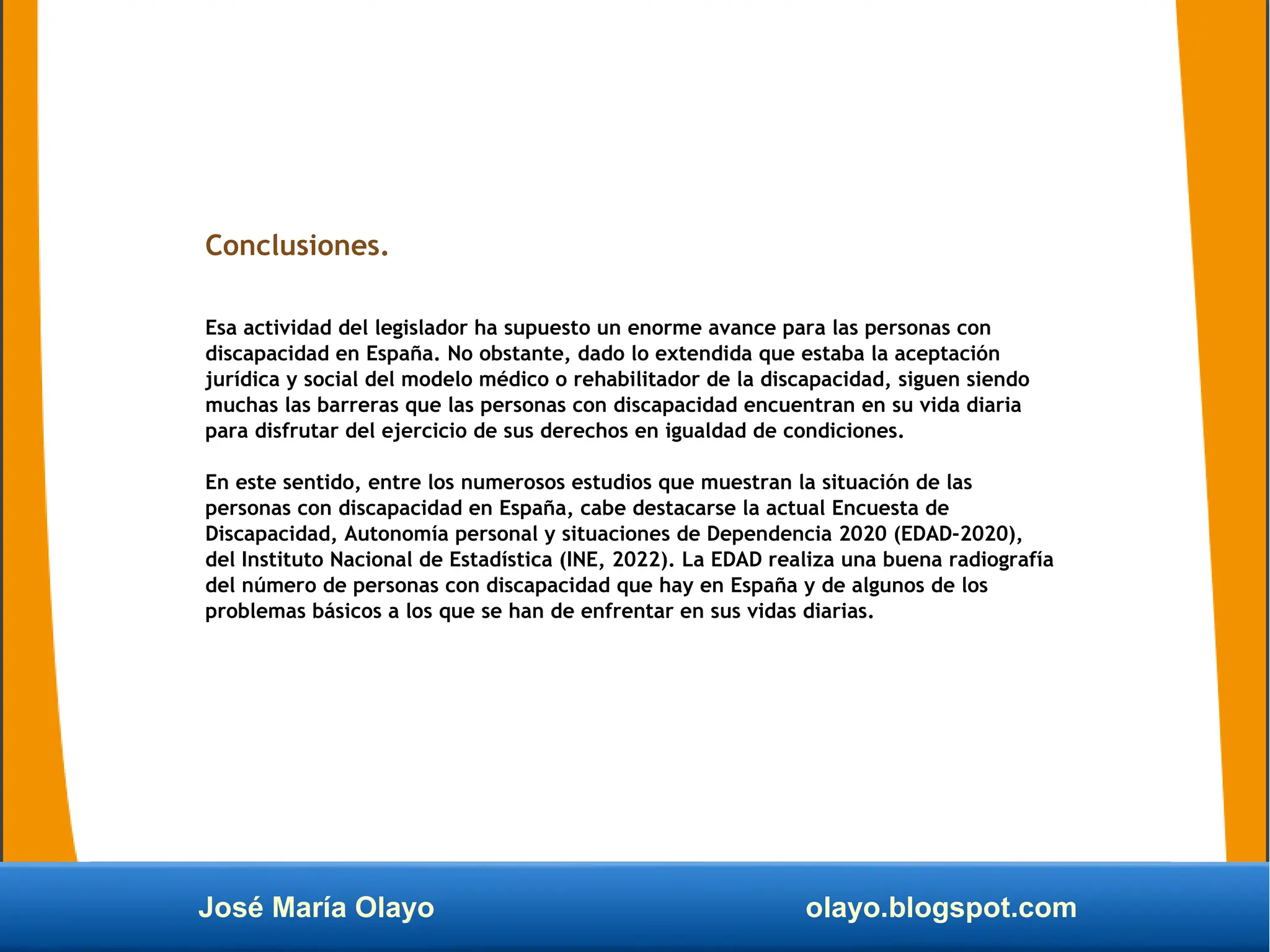 Derechos de las personas con discapacidad. Conclusiones y ...