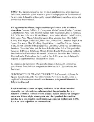 Derechosy resposabilidadesdelaeducacionespecial | PDF
