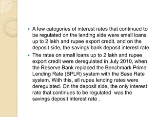 Deregulation of savings interest rate | PPTX