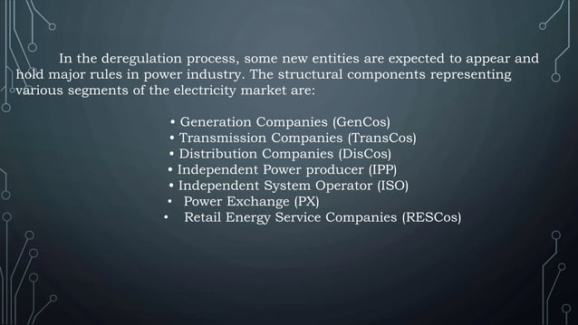 Deregulation of power sytem | PPTX | Gas and Electric | Home Utilities