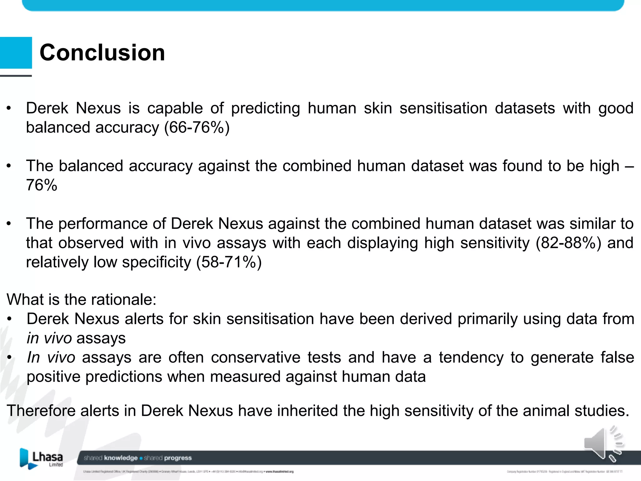 Derek nexus predicts human skin sensitisation. What is the rationale ...