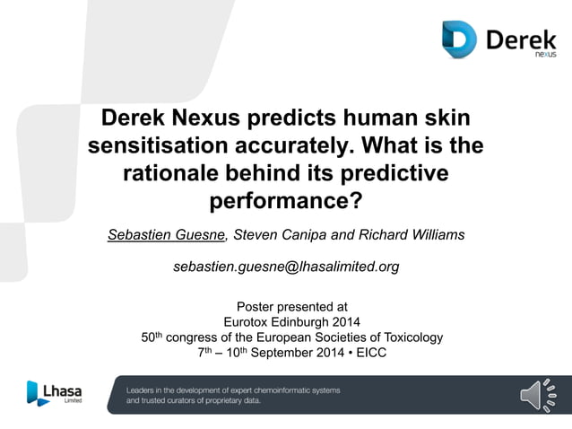 Derek nexus predicts human skin sensitisation. What is the rationale ...