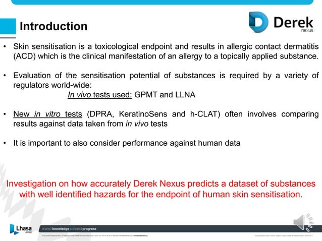 Derek nexus predicts human skin sensitisation. What is the rationale ...