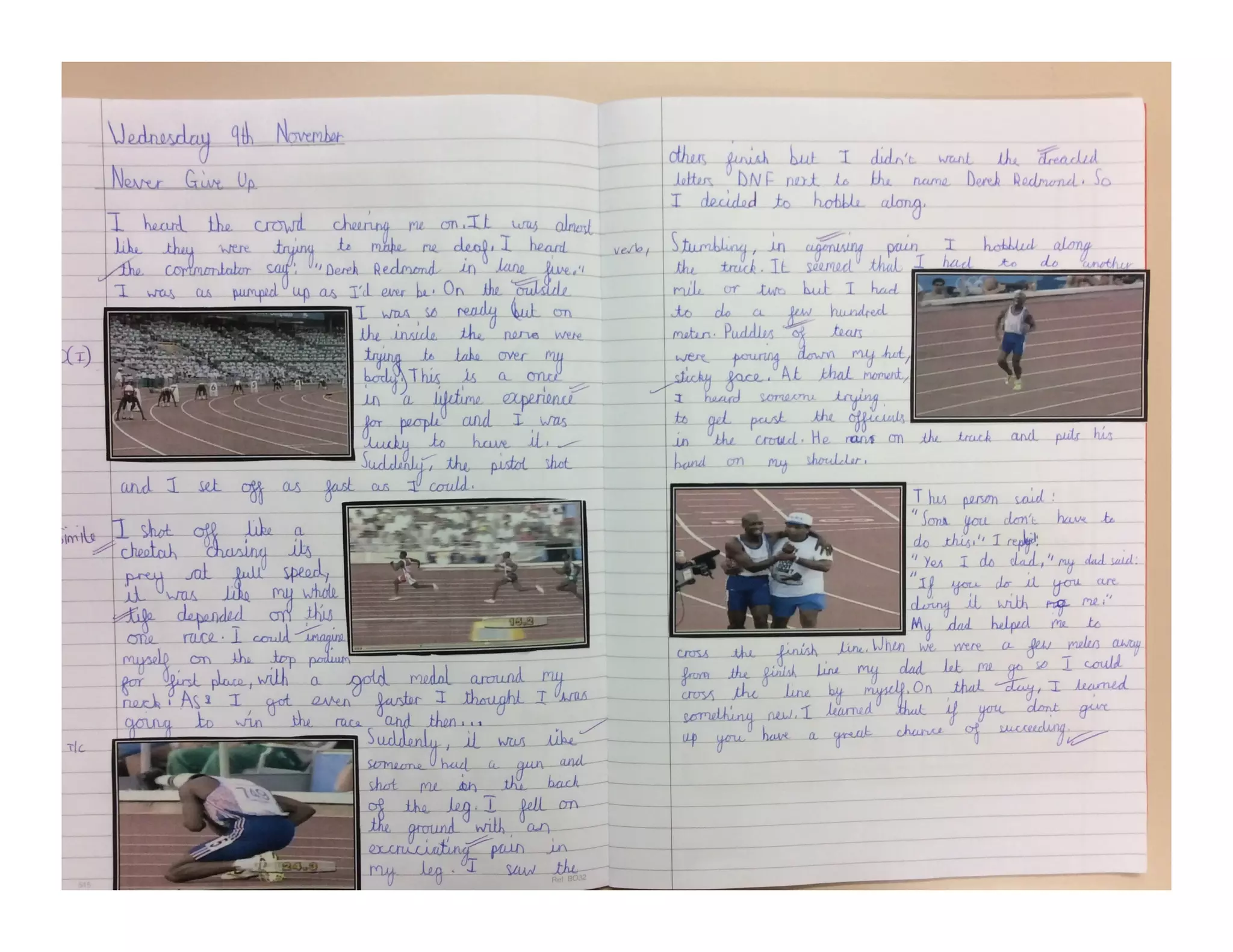 Never Give Up - The Story of Derek Redmond | PDF