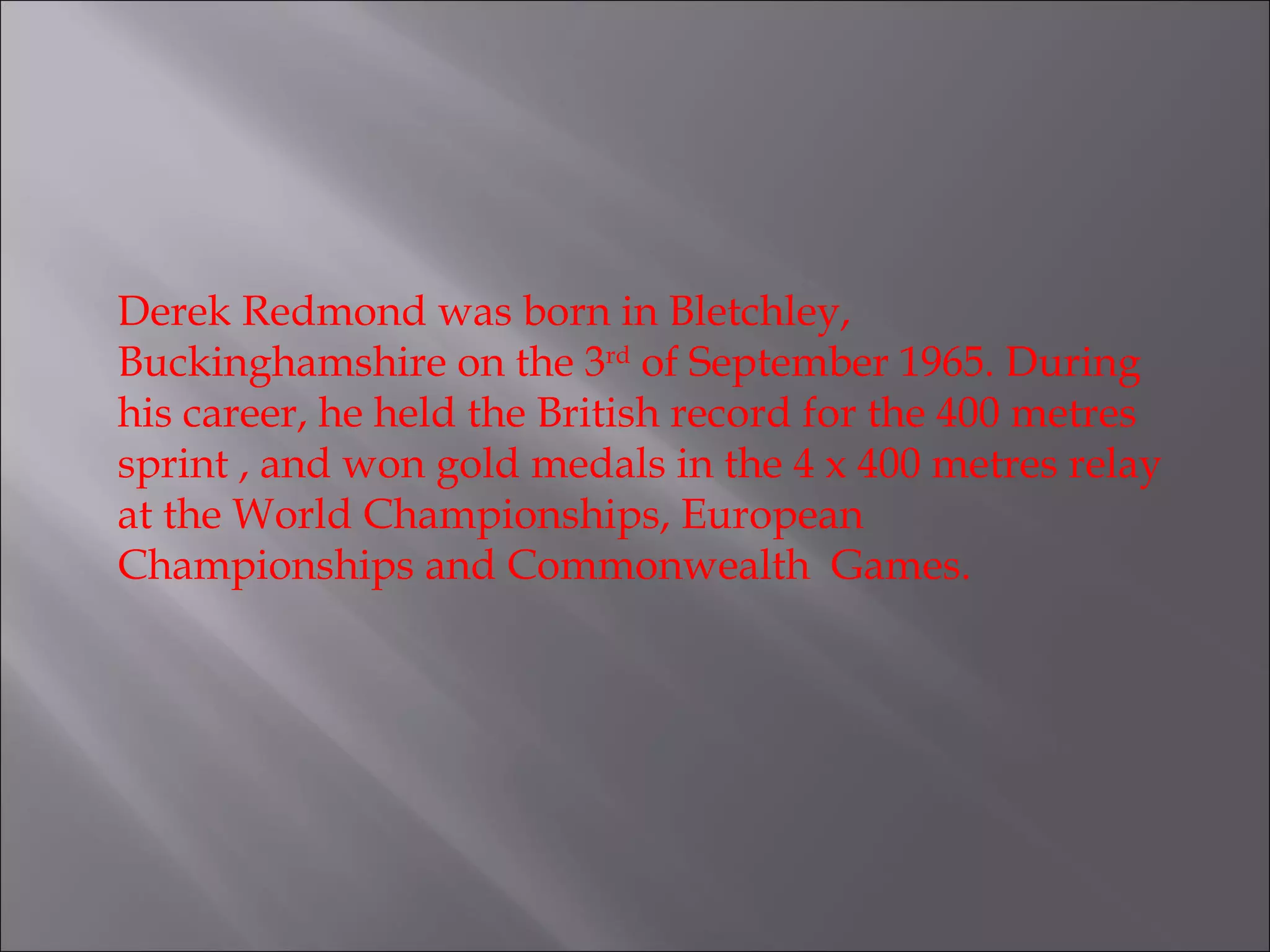 Derek Redmond Sam | PPT