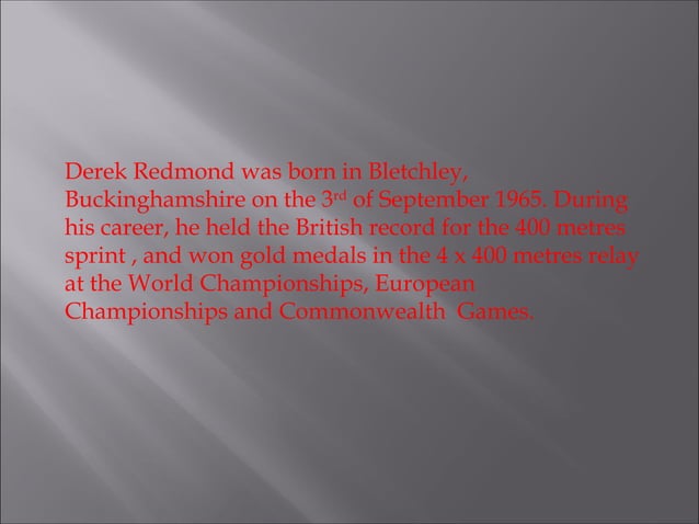 Derek Redmond Sam | PPT