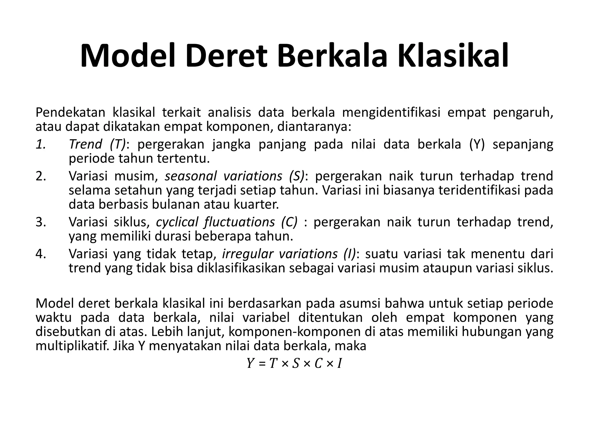 PENGANTAR STATISTIK SOSIAL "DERET BERKALA" | PPT