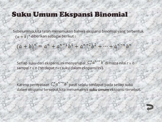 Deret binomial | PPTX