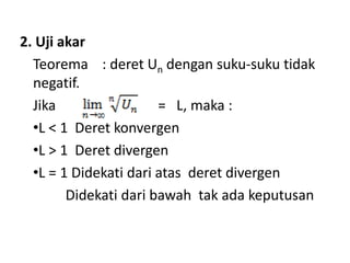 konsep Deret dan Kekonvergenan kalkulus | PPTX